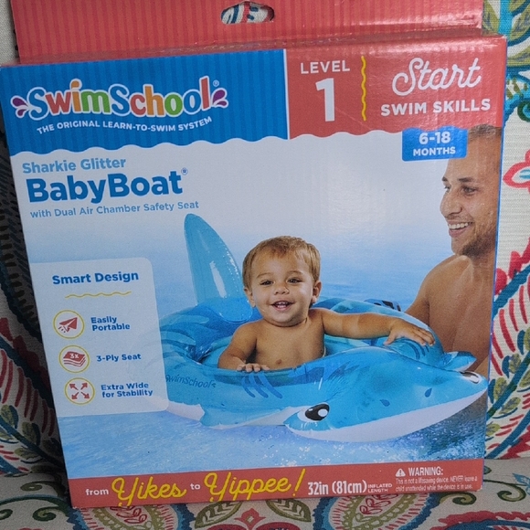 Other | Swimschool Sharkie Glitter Baby Boat | Poshmark